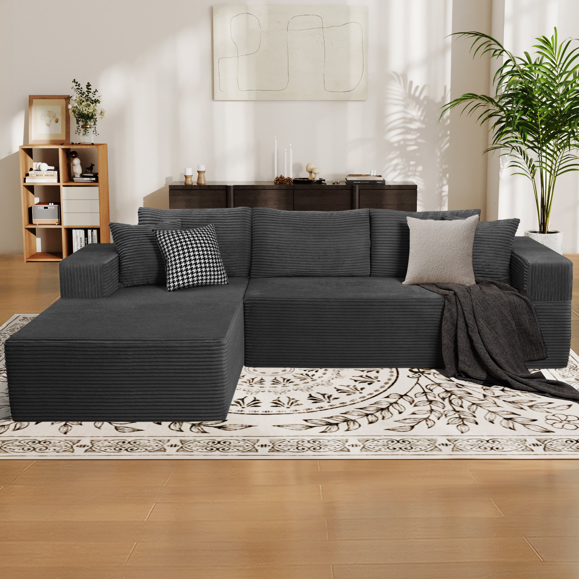 Lazio 105" Cloud Sectional Couch Modular Sofa Living Room Couches Chaise Deep Seat Sofa | Wayfair